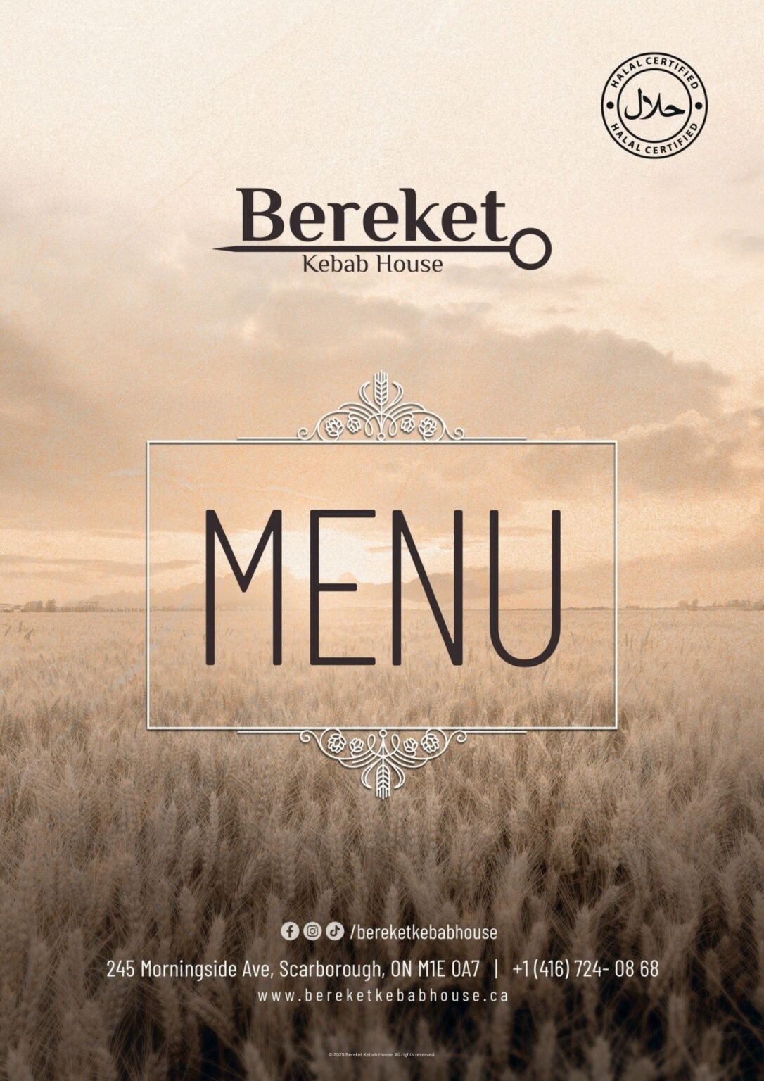 Menu - Bereket Kebab House Turkish Cuisine
