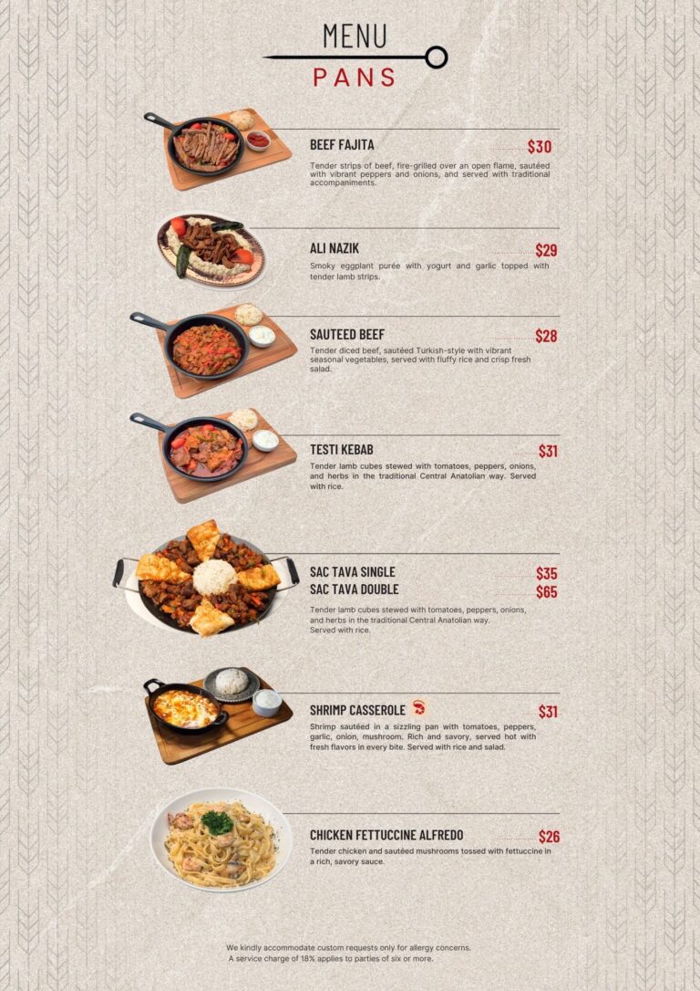 Menu - Bereket Kebab House Turkish Cuisine
